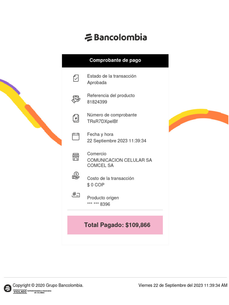 Comprobante de Pago - Transacción Aprobada | PDF