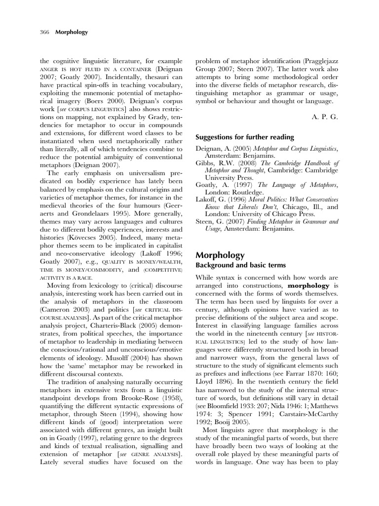 Morphology First - Block LinguisticsEncyclopedia | PDF | Morphology ...