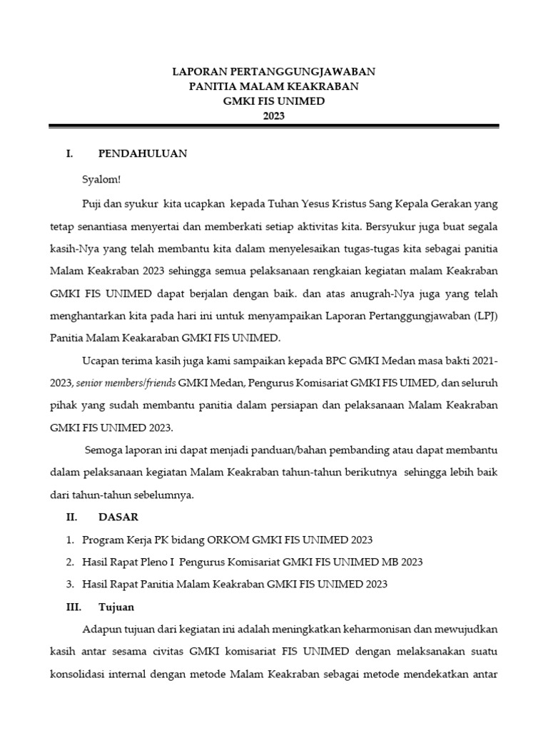 LPJ Makrab GMKI FIS UNIMED 2023 | PDF