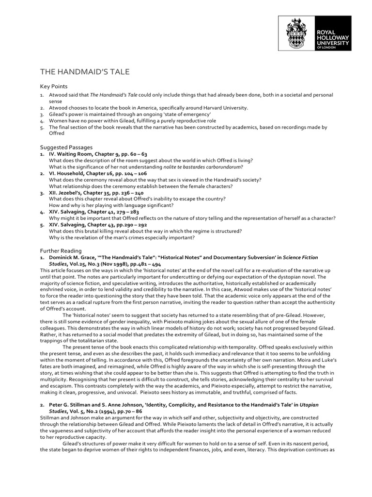 Key Insights on The Handmaid's Tale | PDF