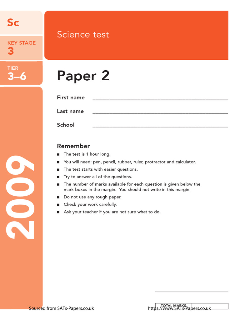 ks3 Science 2009 Level 3 6 Paper 2 | PDF | Planets | Atmosphere