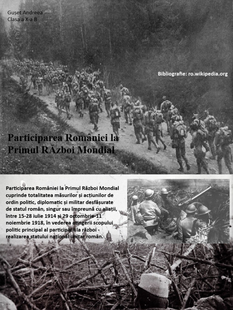 Participarea României La Primul Râzboi Mondial | PDF