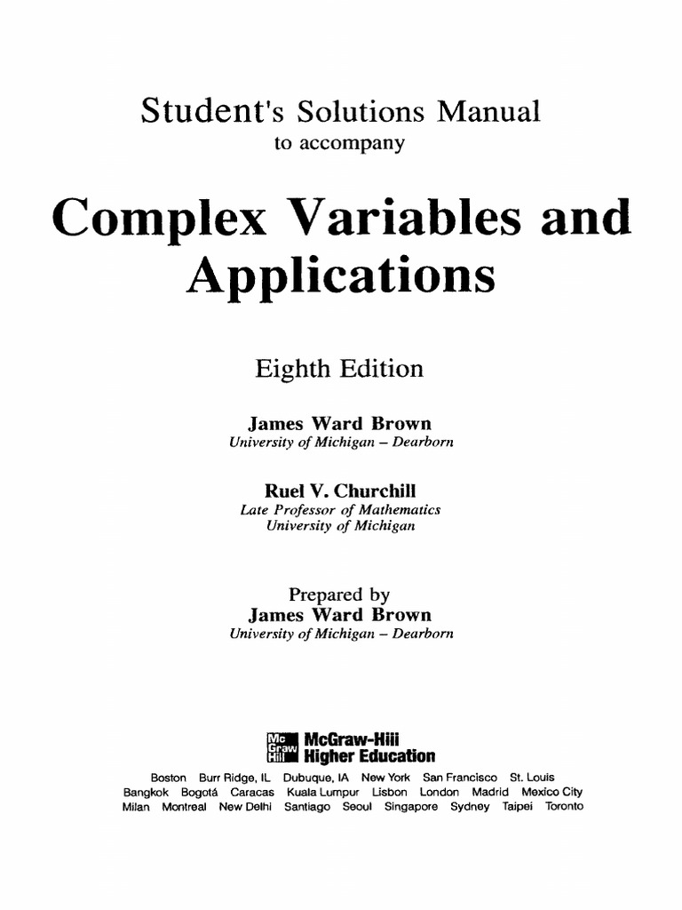 Brown J., Churchill R. - Complex Variables and Applications, Student ...