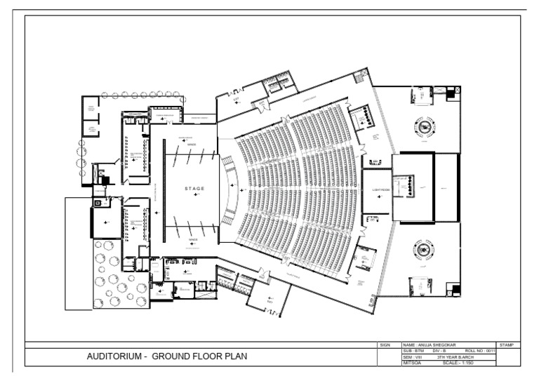 Auditorium Ground Floor Plan Layout | PDF | Room