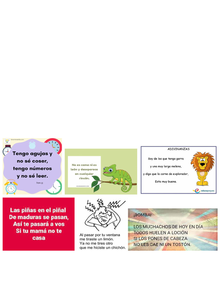 RIMAS TRABALENGUAS CHISTES | PDF