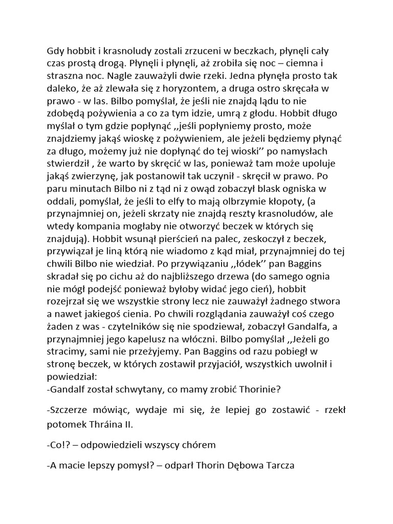 Wypracowanie, Hobbit, Polski, 24.03.2021 | PDF