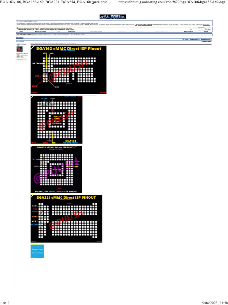 PINOUT ISP directo BGA | PDF | Informática | Ingeniería Informática