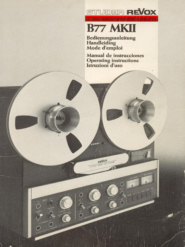 Revox B77 II Owners Manual | PDF