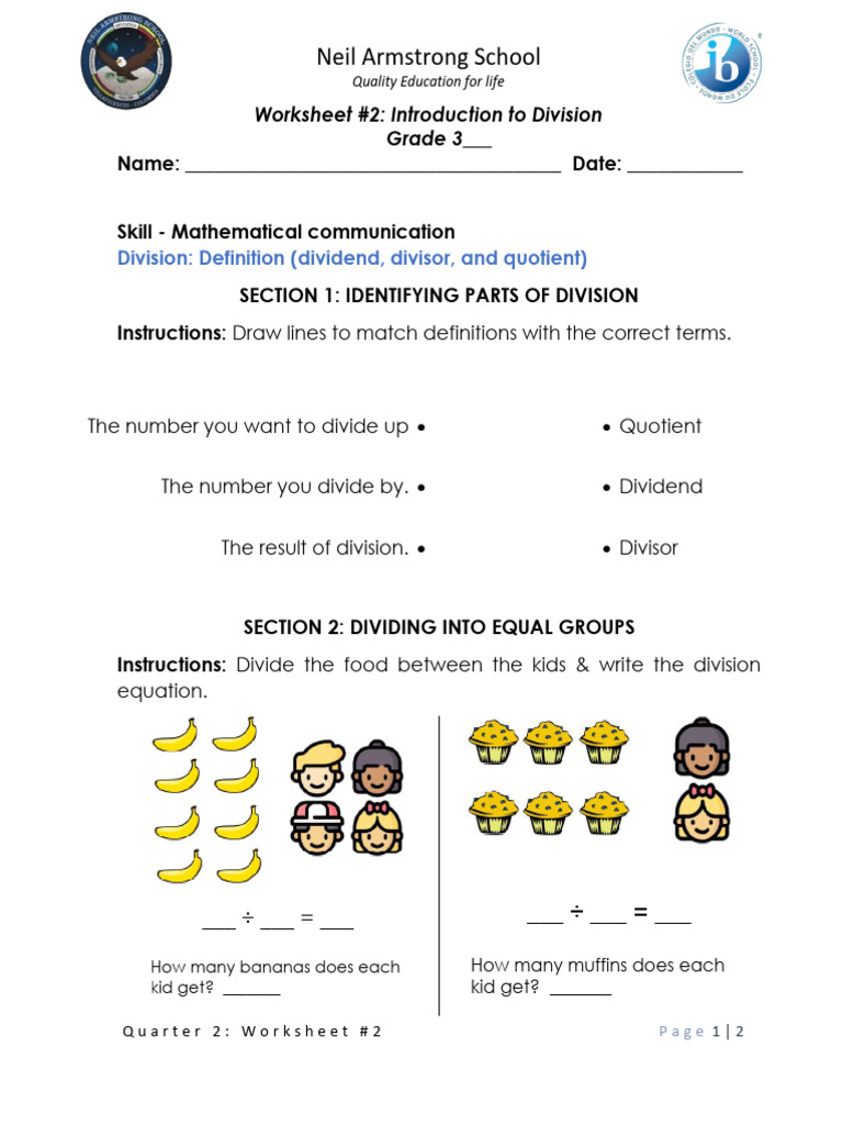 Grade 3 Division Worksheet | PDF