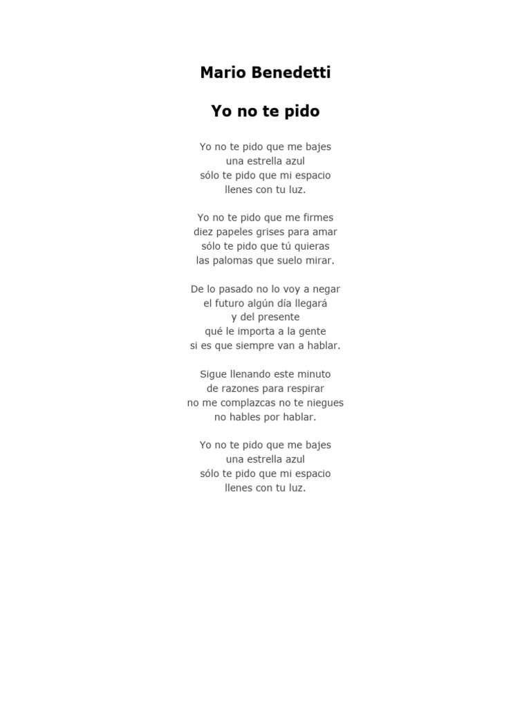 Poemas de Amor de Mario Benedetti | PDF