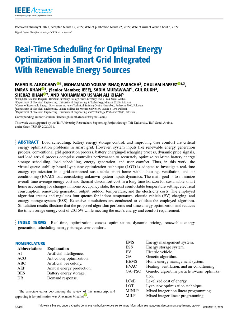 Real-Time Energy Optimization in Smart Grids | PDF | Photovoltaics ...