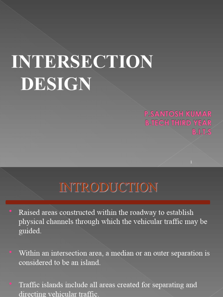 Intersection Design | PDF | Traffic | Intersection (Road)