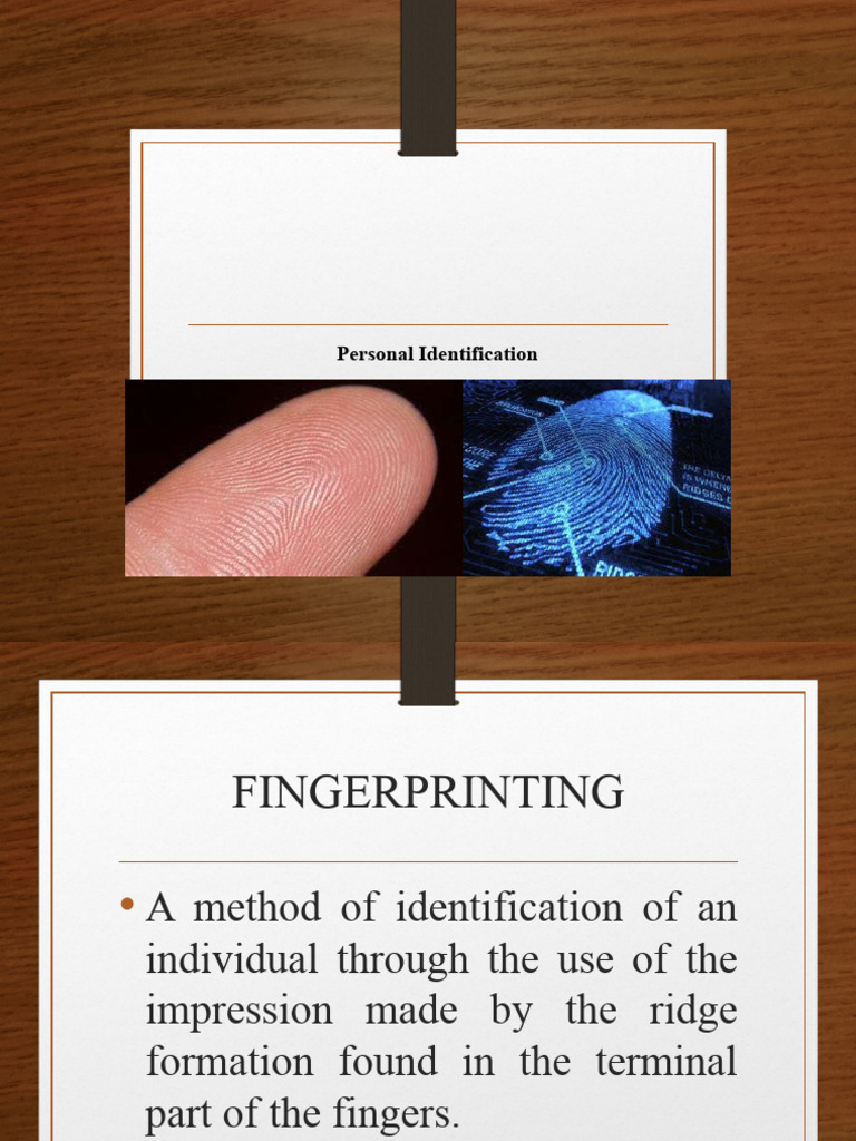 Personal Identification | PDF | Fingerprint | Forensic Science