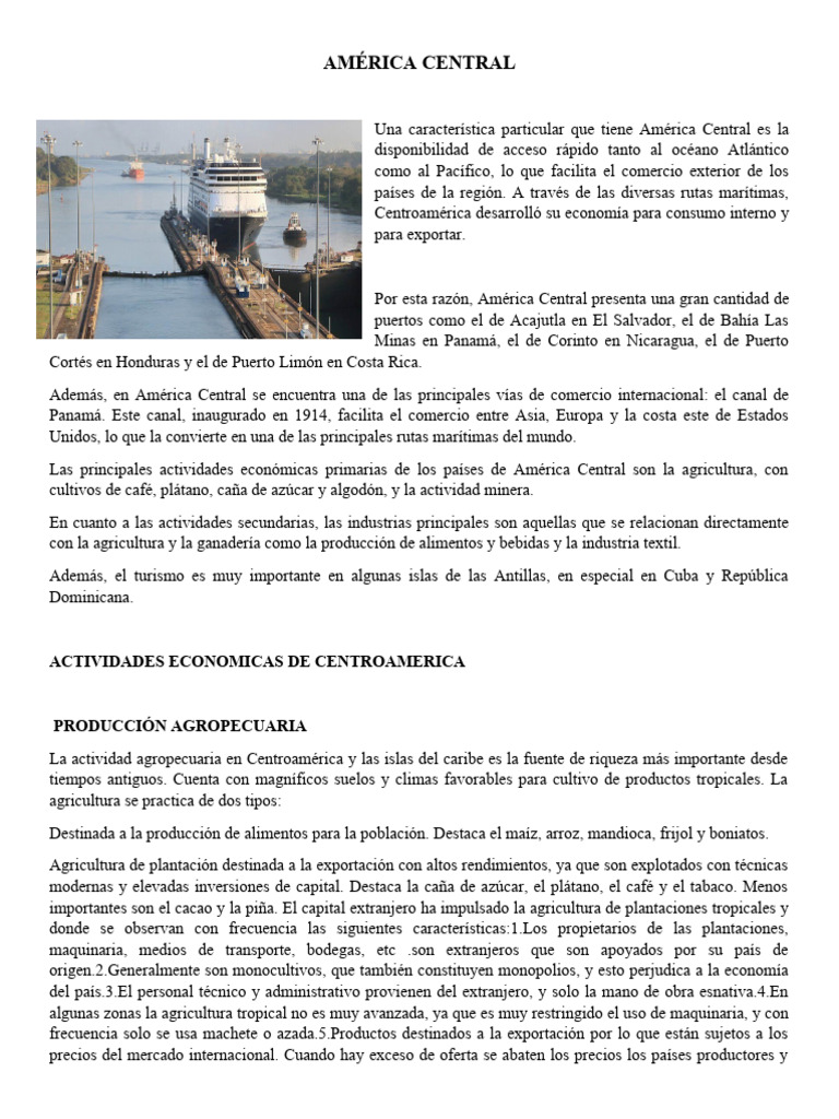 Economía y Agricultura en Centroamérica | PDF | Centroamérica | Agricultura