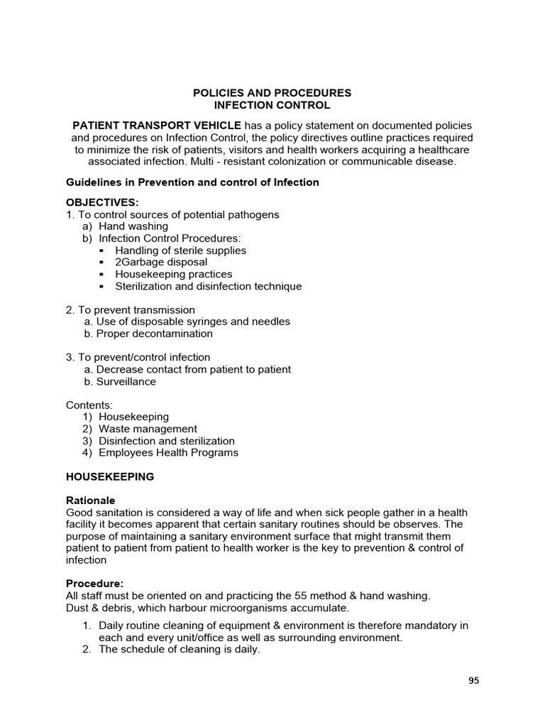 Infection Control and Waste Management Policy | PDF | Infection | Waste