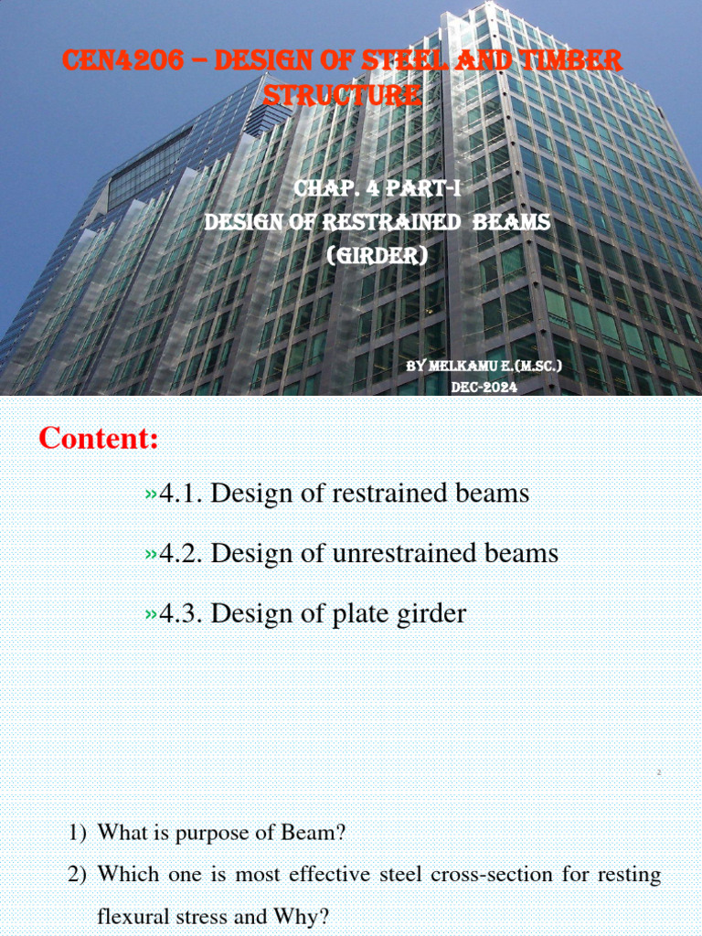 Chapter - 4 Part I - Restrained Beam 2024 | PDF | Beam (Structure ...