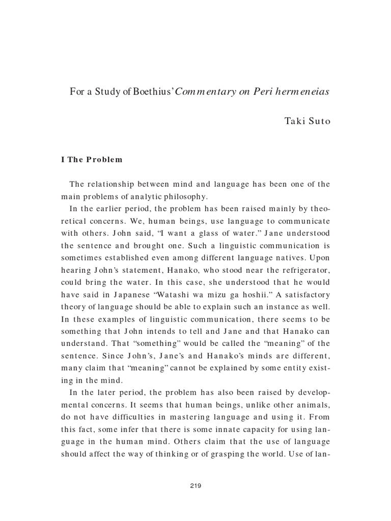 Boethius On Mind and Language | PDF | Analytic Philosophy | Thought