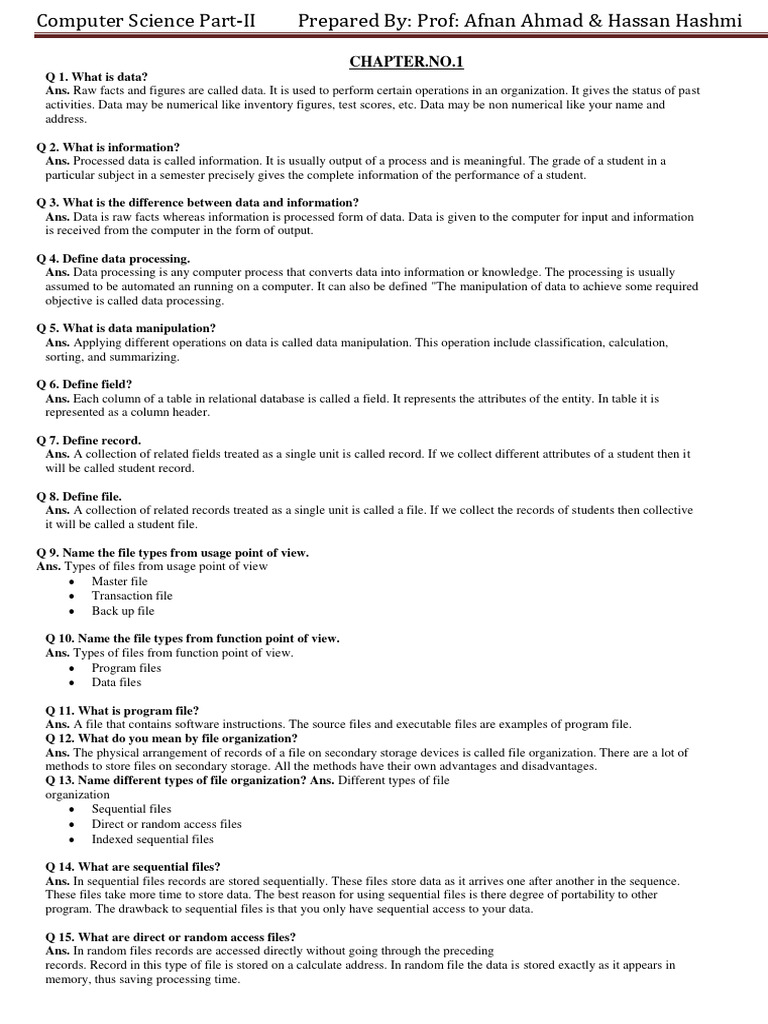 Computer-II (Notes) | PDF | Databases | Programming