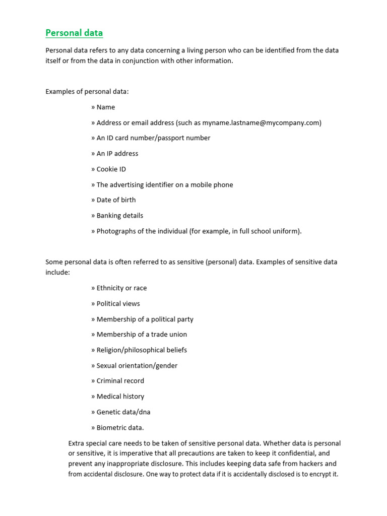 WEEK 2a - Personal Data | PDF