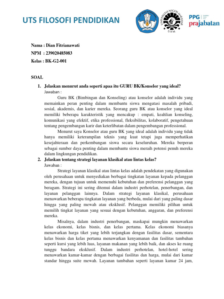 Dian Fitrianawati - UTS - MK Pengajaran Dan Pembelajaran Daring Dan ...