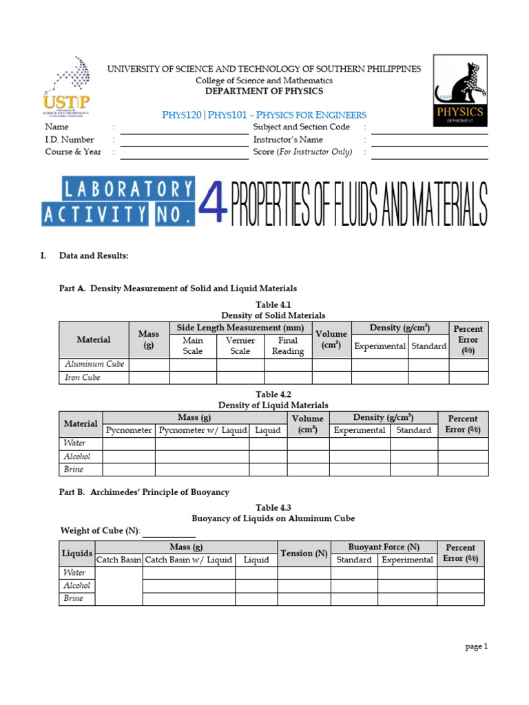 Act. Sheet 3 - Lab Activity Sheet | PDF | Buoyancy | Density