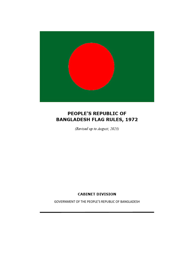 Bangladesh Flag Rules, 1972 | PDF | Flag | Parliament Of Pakistan