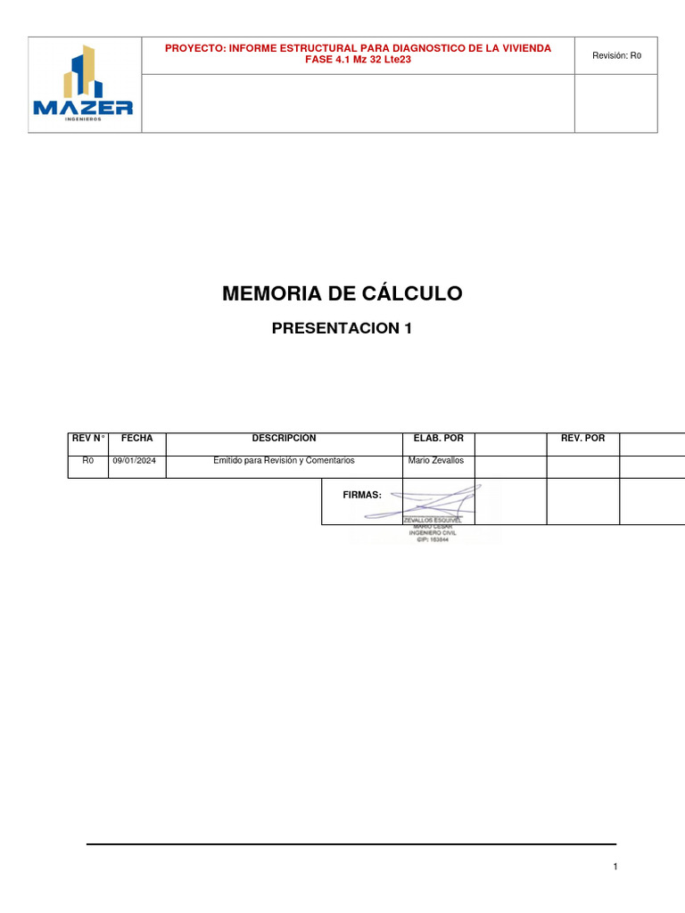 Informe - Mazer - Fase4.1 MZ32 - Lte23 | PDF | Hormigón | Acero