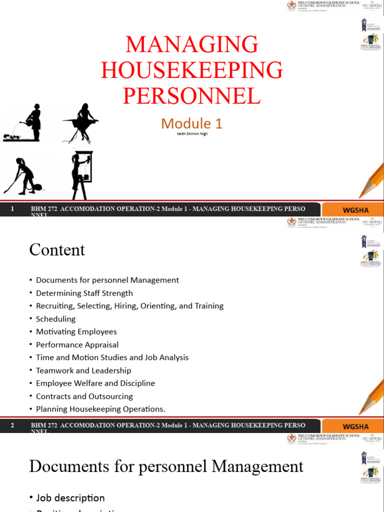 MANAGING HOUSEKEEPING PERSONNEL - Keith | PDF | Recruitment ...