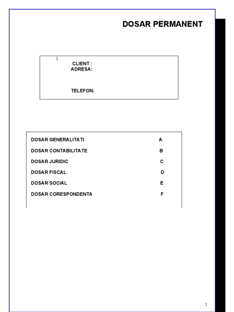 Model Dosar Permanent 1 | PDF