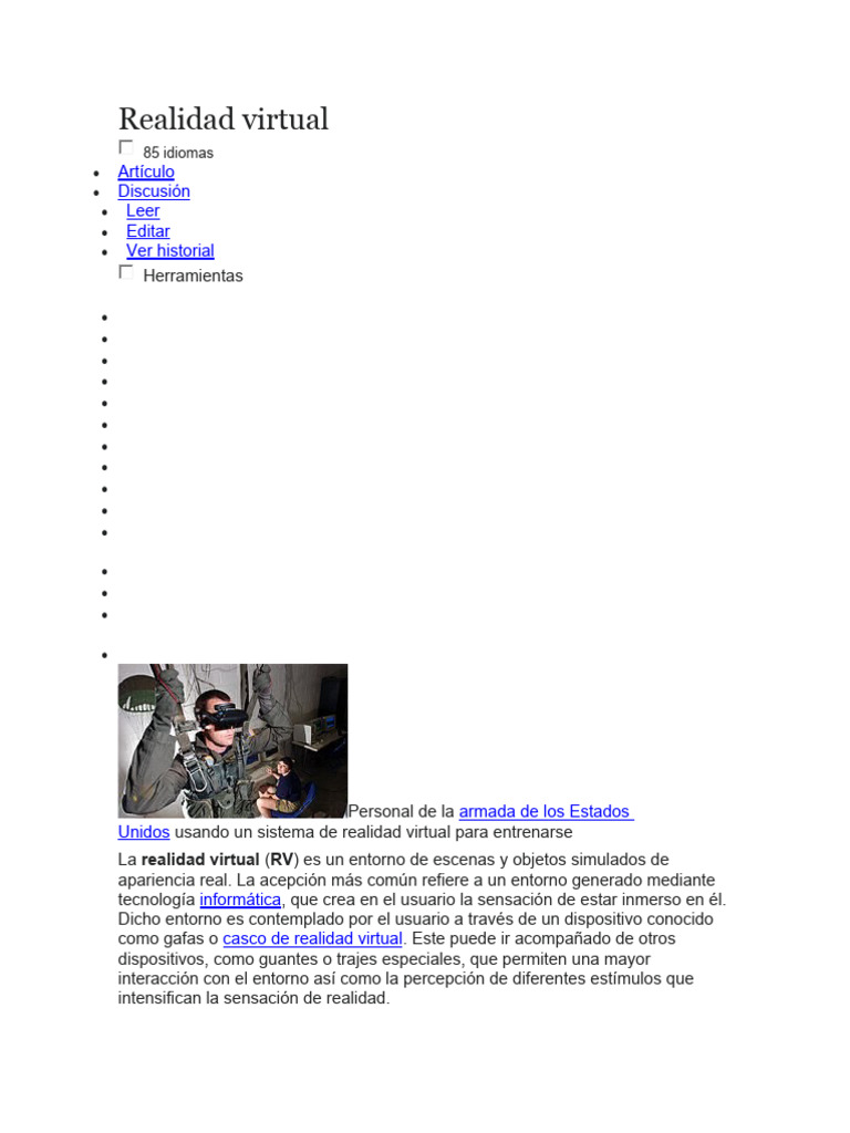Realidad Virtual | PDF | Realidad virtual