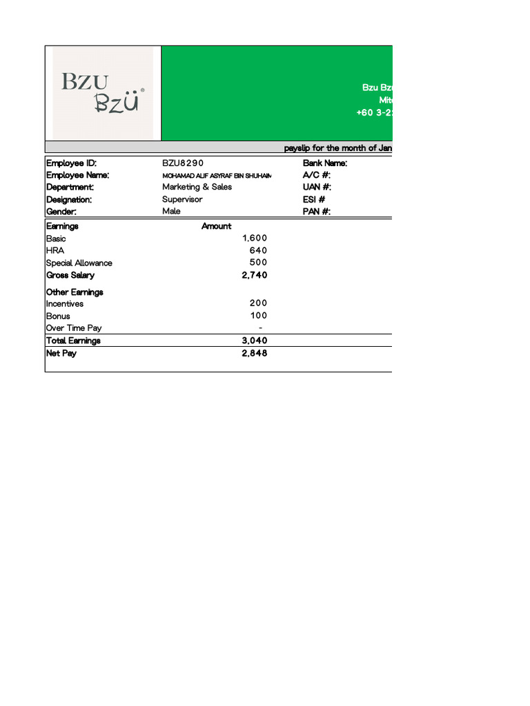 Payslip 2023 | PDF | Paycheck | Wages And Salaries