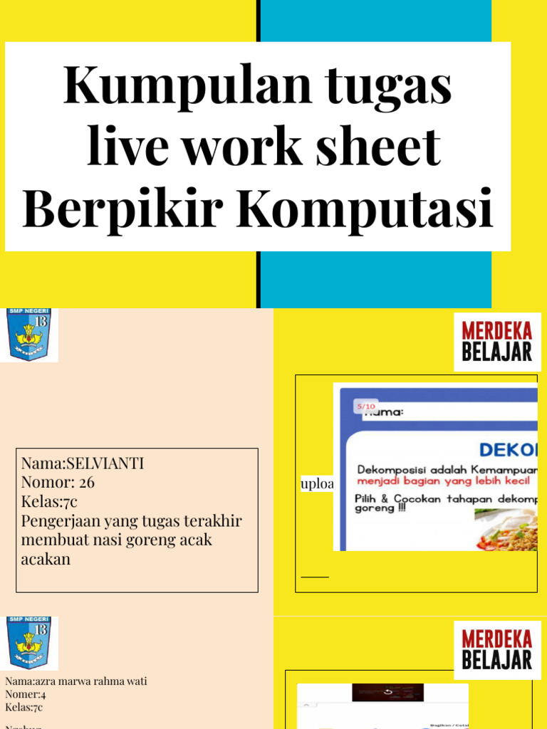 7C Laporan Kumpulan Tugas Live Work Sheet Berpikir Komputasi | PDF