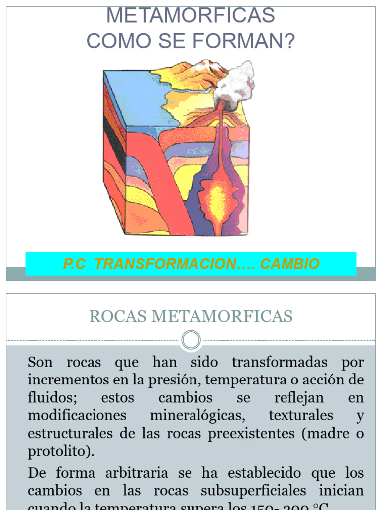 Formación y Tipos de Rocas Metamórficas | PDF | Roca (geología) | Minerales