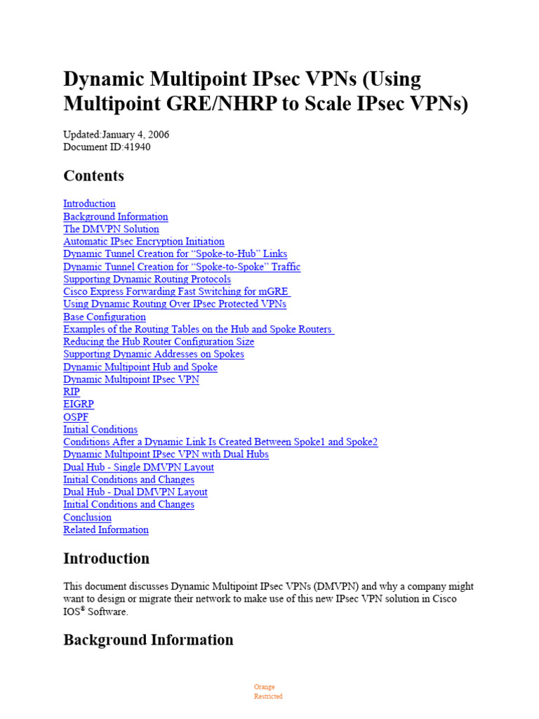Dynamic Multipoint IPsec VPNs | PDF | Ip Address | Router (Computing)
