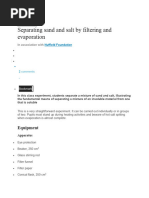 Separating Sand and Salt Mixture Lab | PDF | Filtration | Mixture