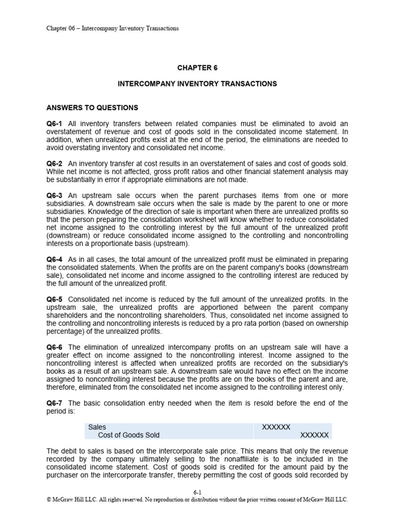 Christensen 13e CH06 SM | PDF | Cost Of Goods Sold | Consolidation (Business)