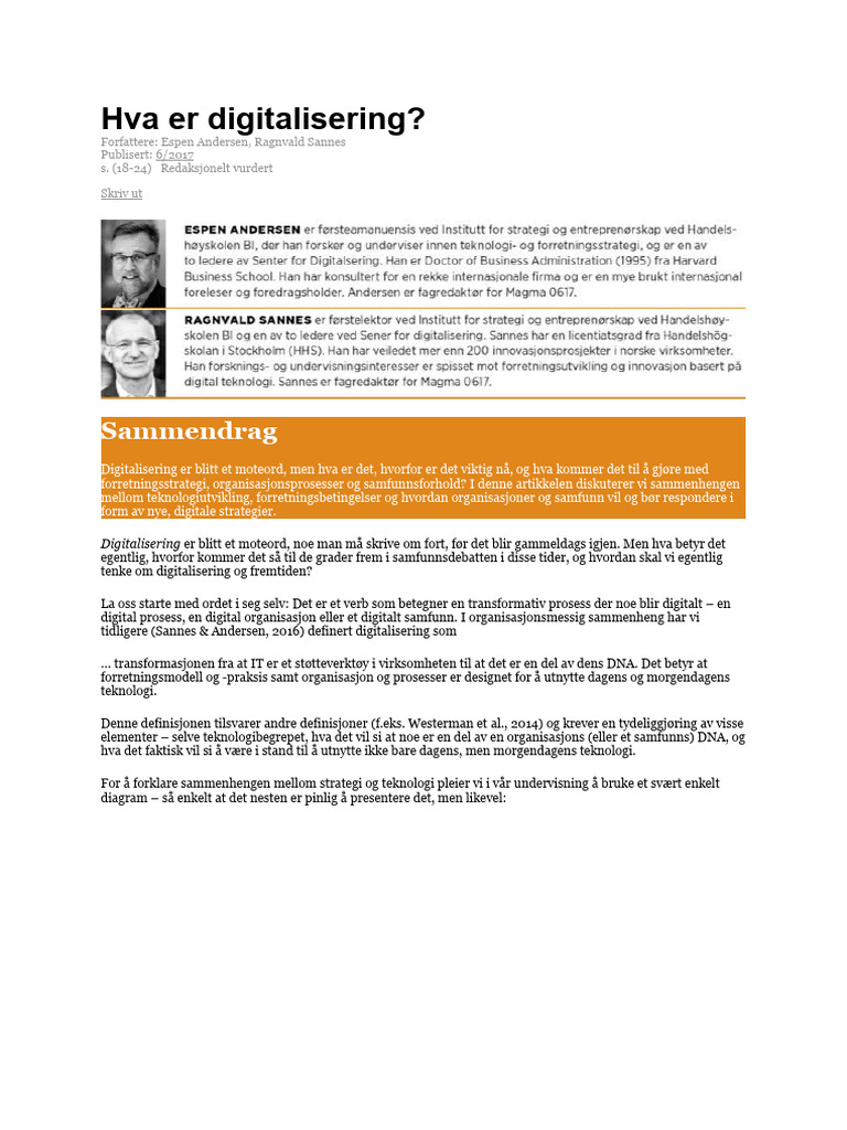 Hva Er Digitalisering | PDF