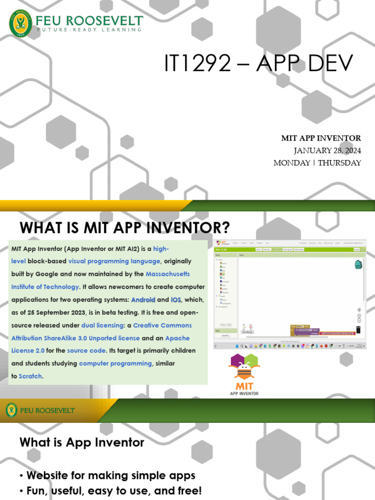Mit App Lesson 1 | PDF | Mobile App | Android (Operating System)