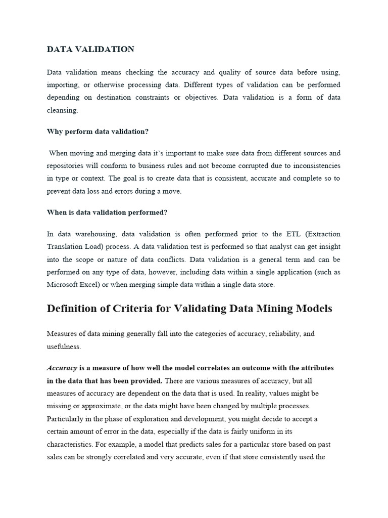 Data Validation | PDF | Accuracy And Precision | Data
