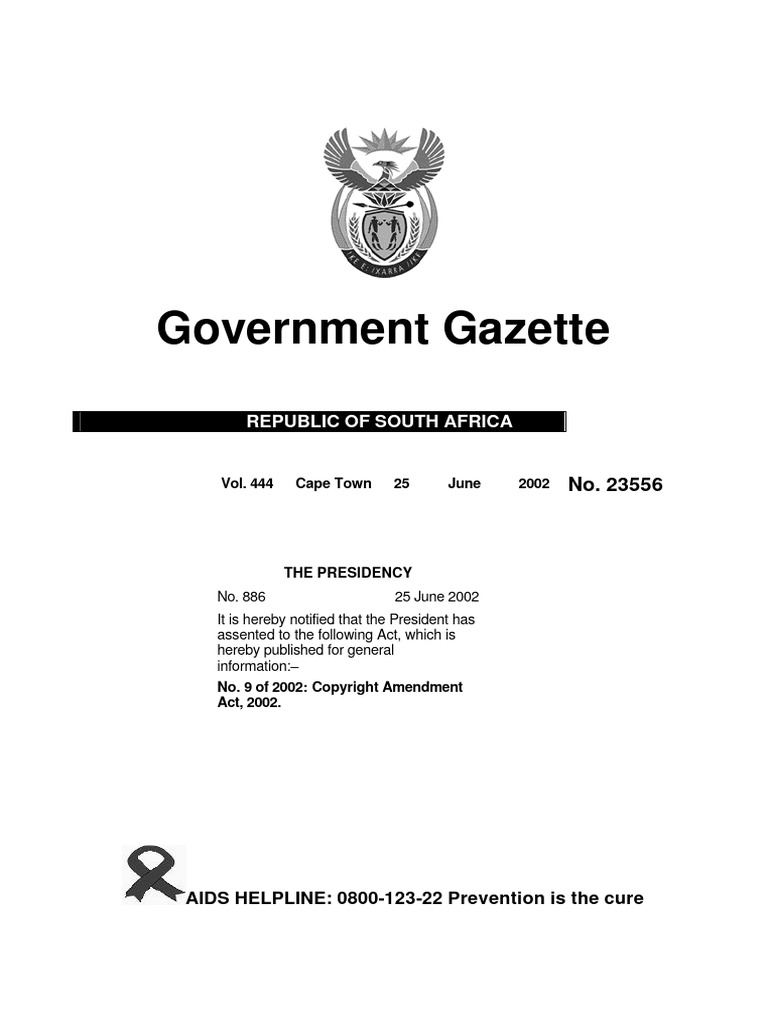 ACT 09 of 2002 | PDF | Royalty Payment | Copyright