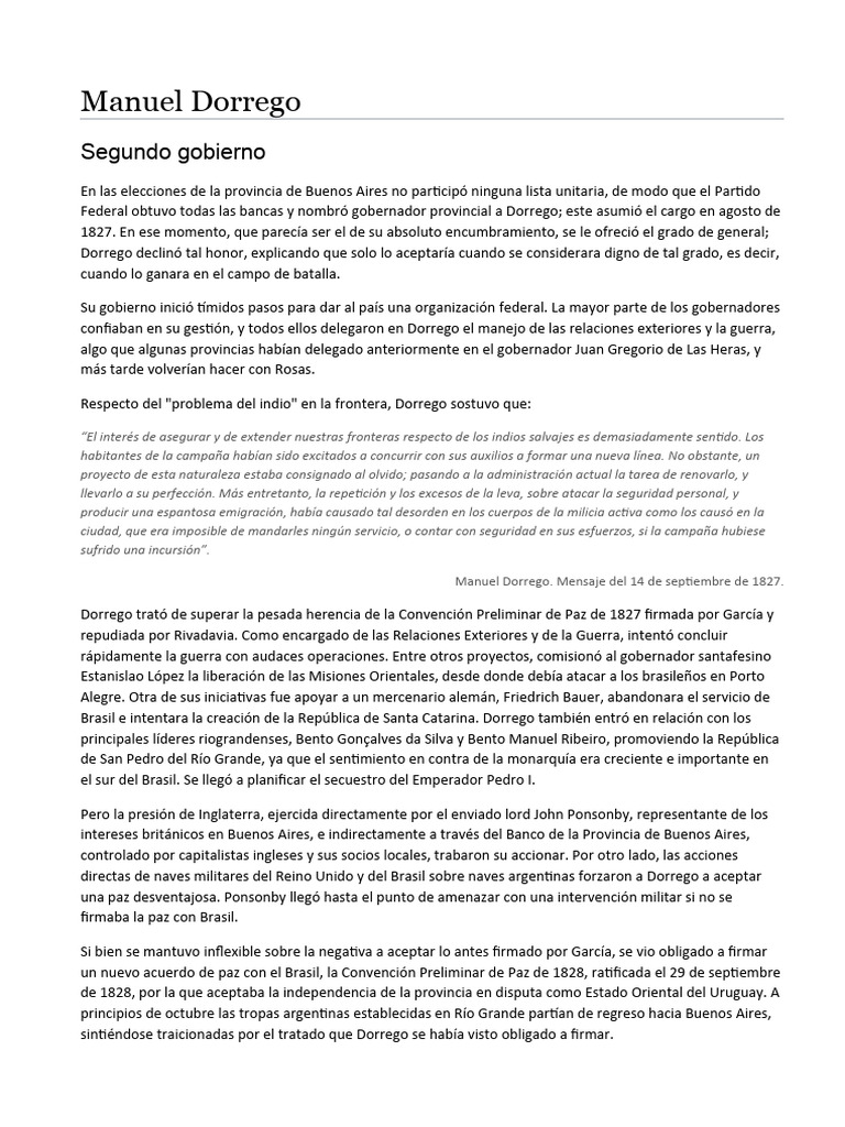 Manuel Dorrego | PDF | Argentina