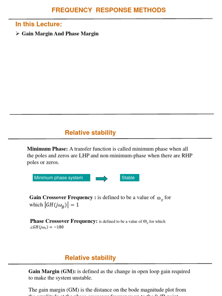 Lecture 380-22-201 Gain Margin and Phase Margin Bode | PDF | Electronic Circuits | Analog Circuits