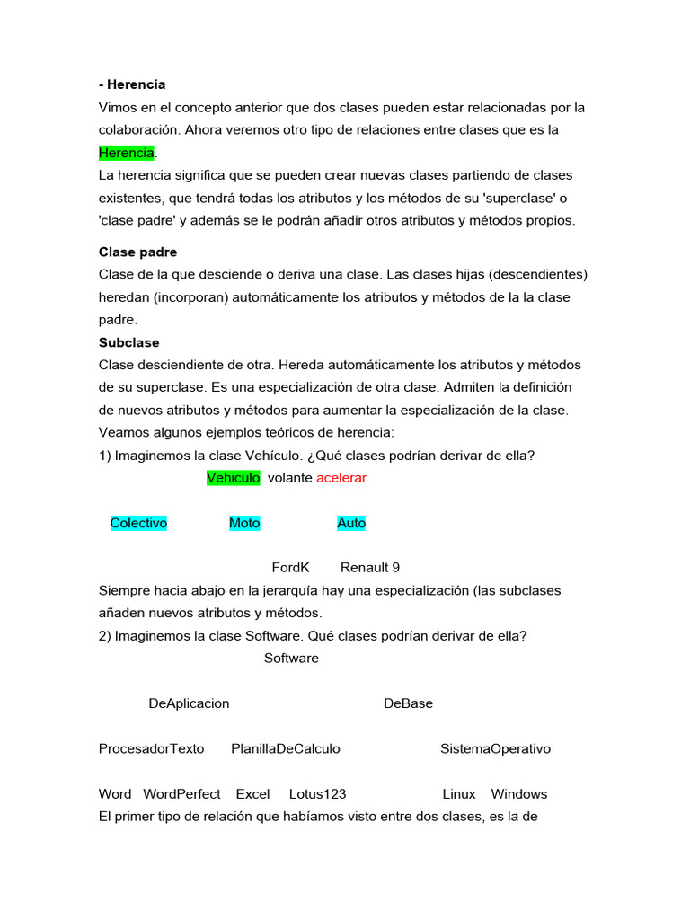 Conceptos Clave de Herencia en Programación | PDF | Herencia (Programación Orientada a Objetos ...