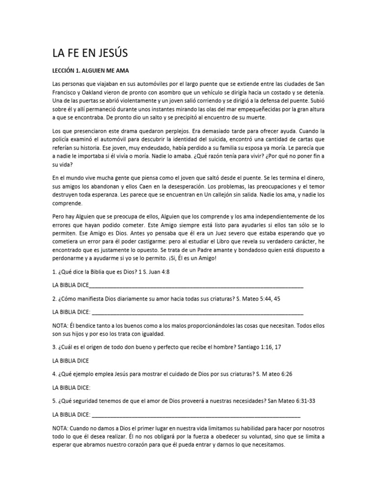 La Fe en Jesus | PDF | Pecado | Jesús