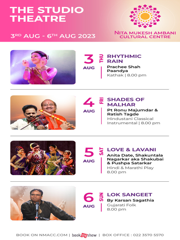 V2 Calendar Aug Week 1 & 2 | PDF | Entertainment | Musicology