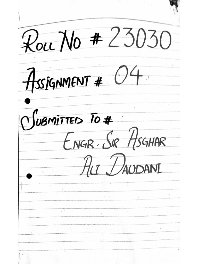 Assignment # 04 | PDF