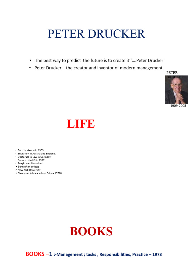 Peter Drucker | PDF | Innovation | Leadership