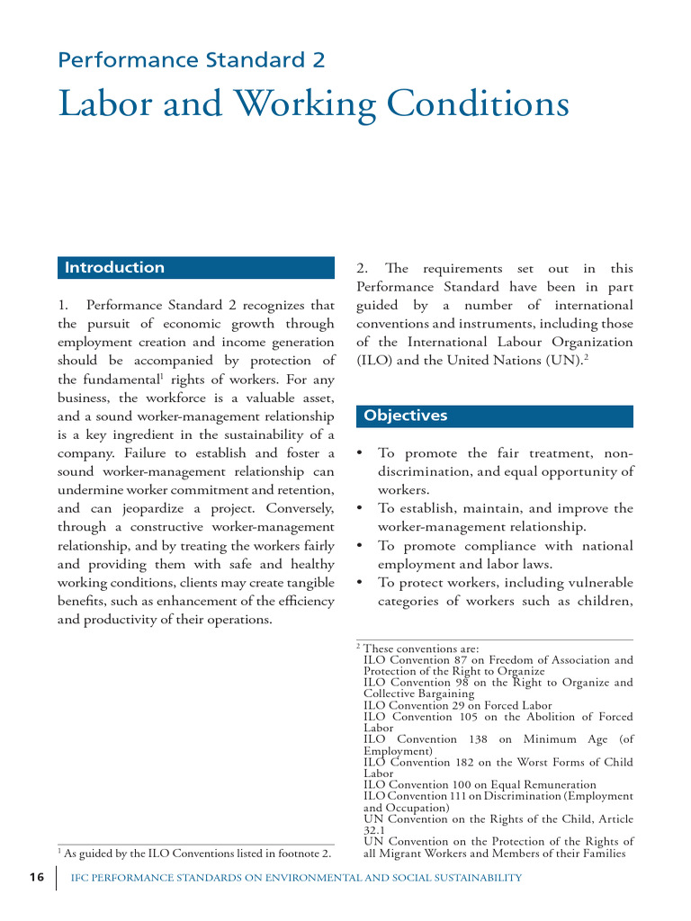 Ifc Performance Standards (20 25) | PDF | Employment | International ...