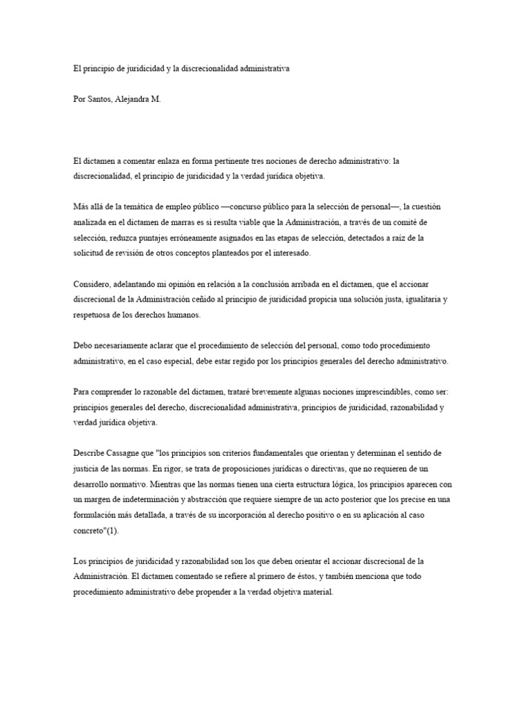 Principio de Discrecionalidad y Actividad Administrativa | PDF | Debido ...