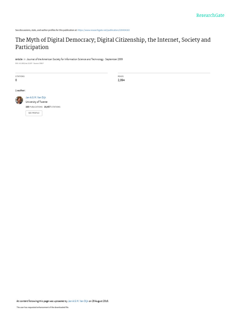 Digital Democracy and Citizenship Insights | PDF | Knowledge | Community